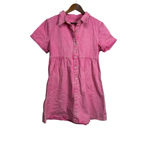 Dresses | Denim Tiered Dress Barbie Pink Western Cowgirl Stagecoach M ...